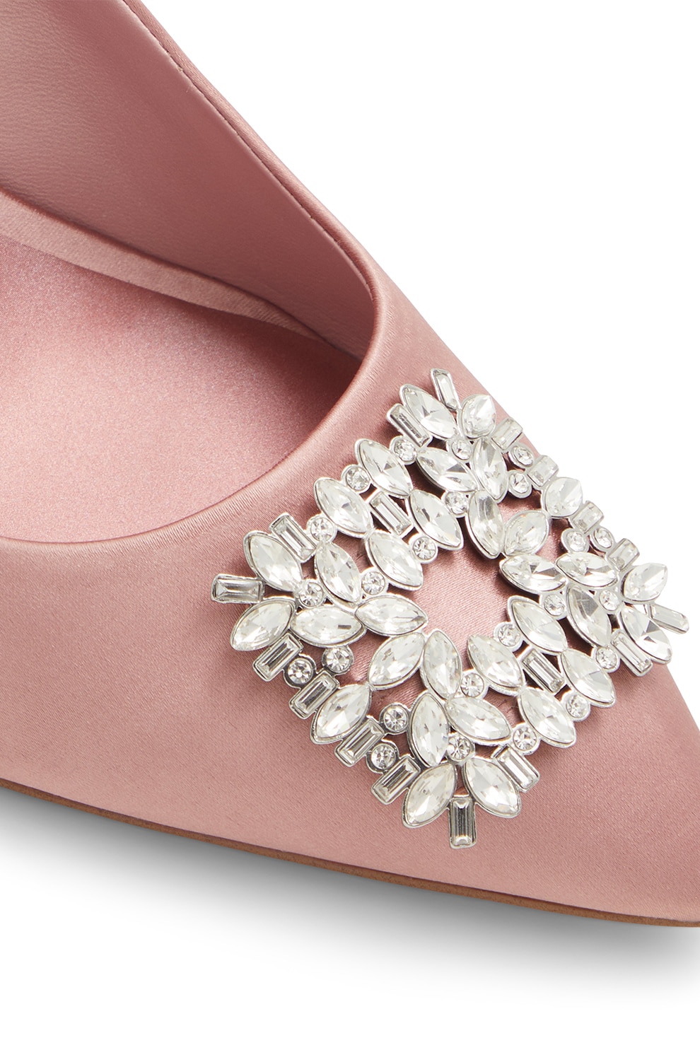 Aldo, Pantofi stiletto cu aplicatie cu cristal Platine, Roz prafuit, 8. ...