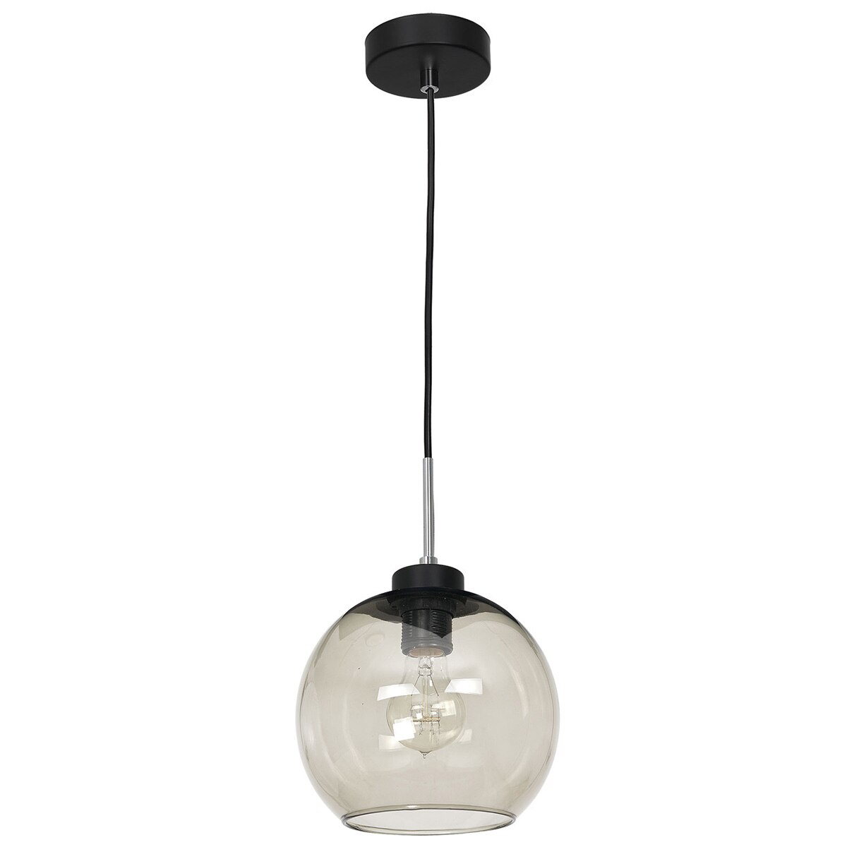 Pendul de iluminat, Luminex, Metal/Sticla, Soclu E27, Negru - eMAG.ro