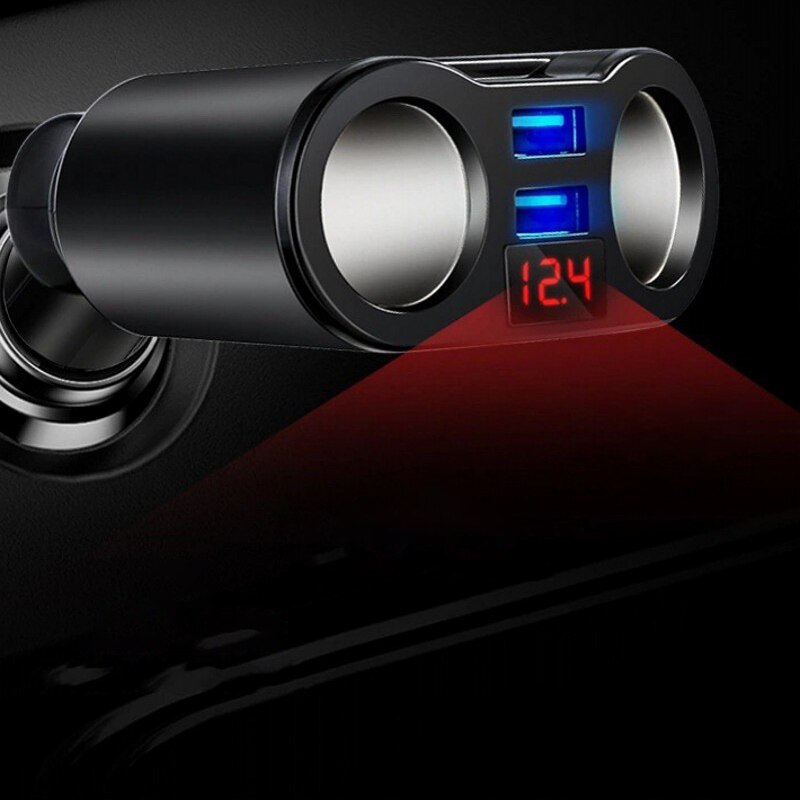 Adaptor priza auto, 120 W, 2 x prize auto, 2 x USB, rotire 110°, 12/24 ...