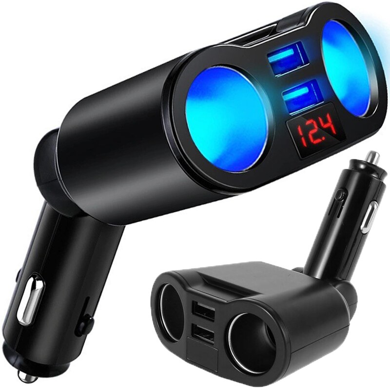 Adaptor priza auto, 120 W, 2 x prize auto, 2 x USB, rotire 110°, 12/24 ...