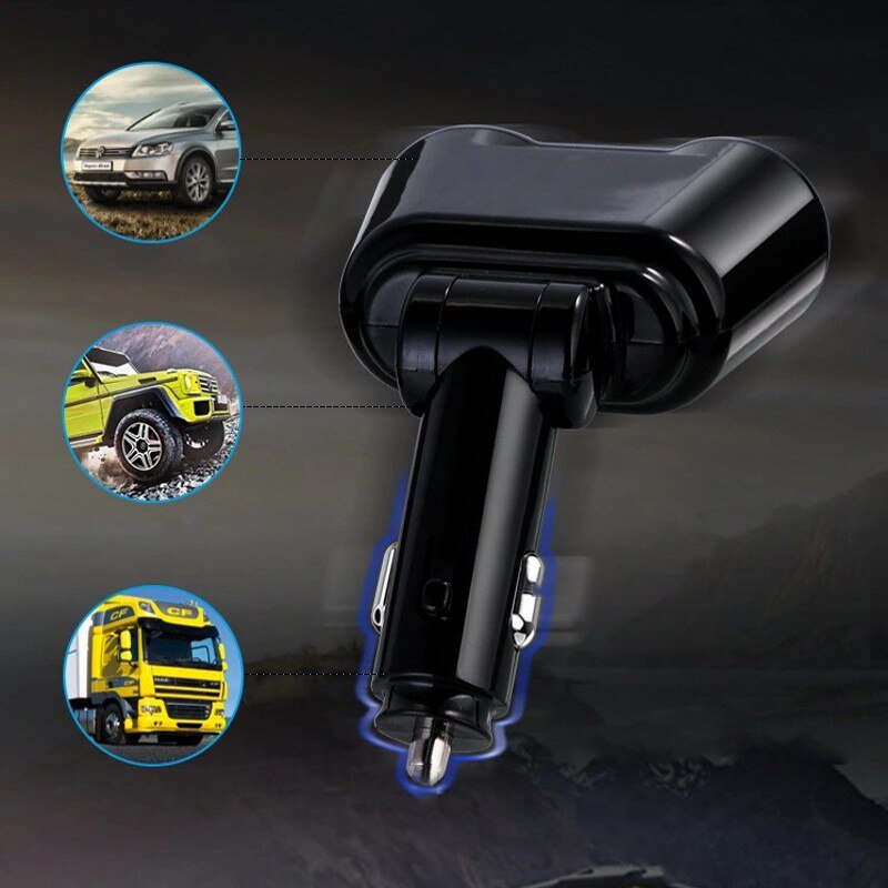Adaptor priza auto, 120 W, 2 x prize auto, 2 x USB, rotire 110°, 12/24 ...