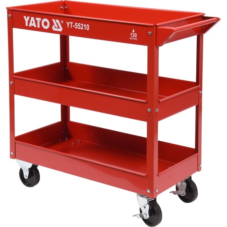 Carucior atelier, Yato, Otel, 3 nivele, 79.5 x 79 x 37 cm, Rosu - eMAG.ro