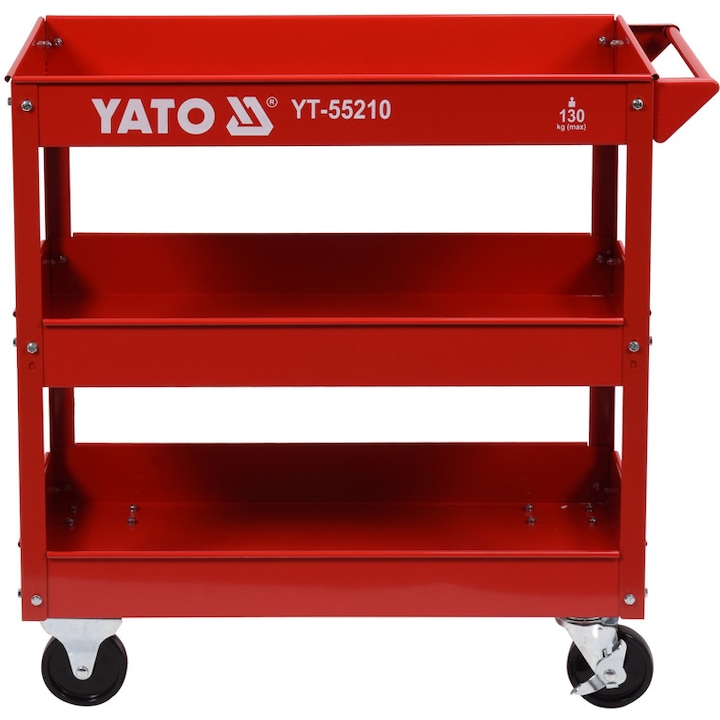 Carucior atelier, Yato, Otel, 3 nivele, 79.5 x 79 x 37 cm, Rosu - eMAG.ro