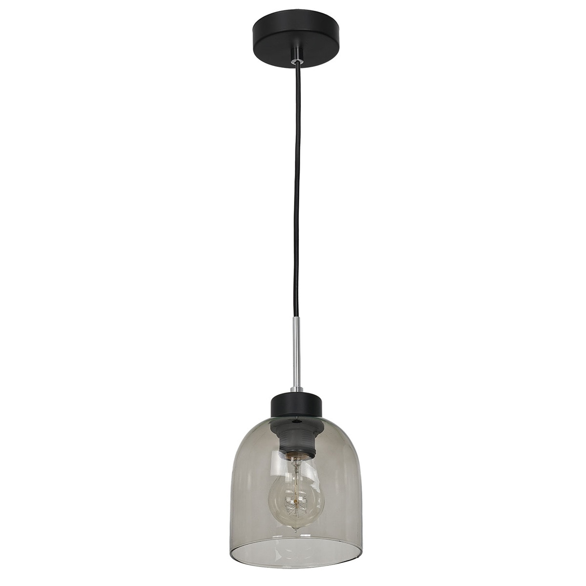 Pendul de iluminat, Luminex, Metal/Sticla, Soclu E27, Negru - eMAG.ro
