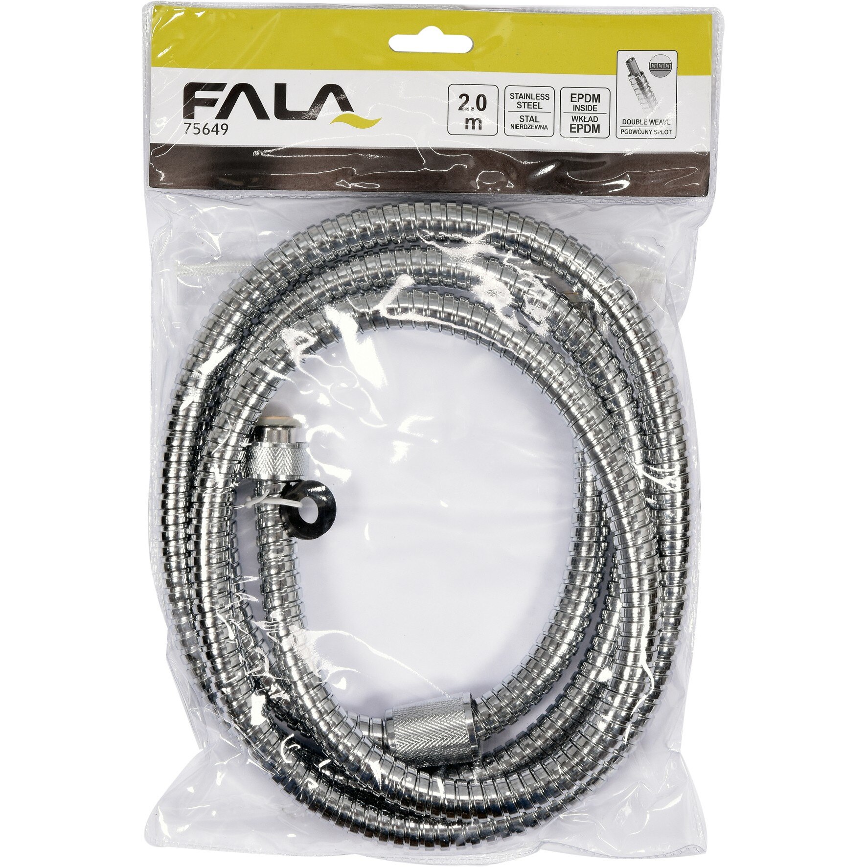 Furtun de dus extensibil Fala, 2m, G1/2", Inox, Crom - eMAG.ro