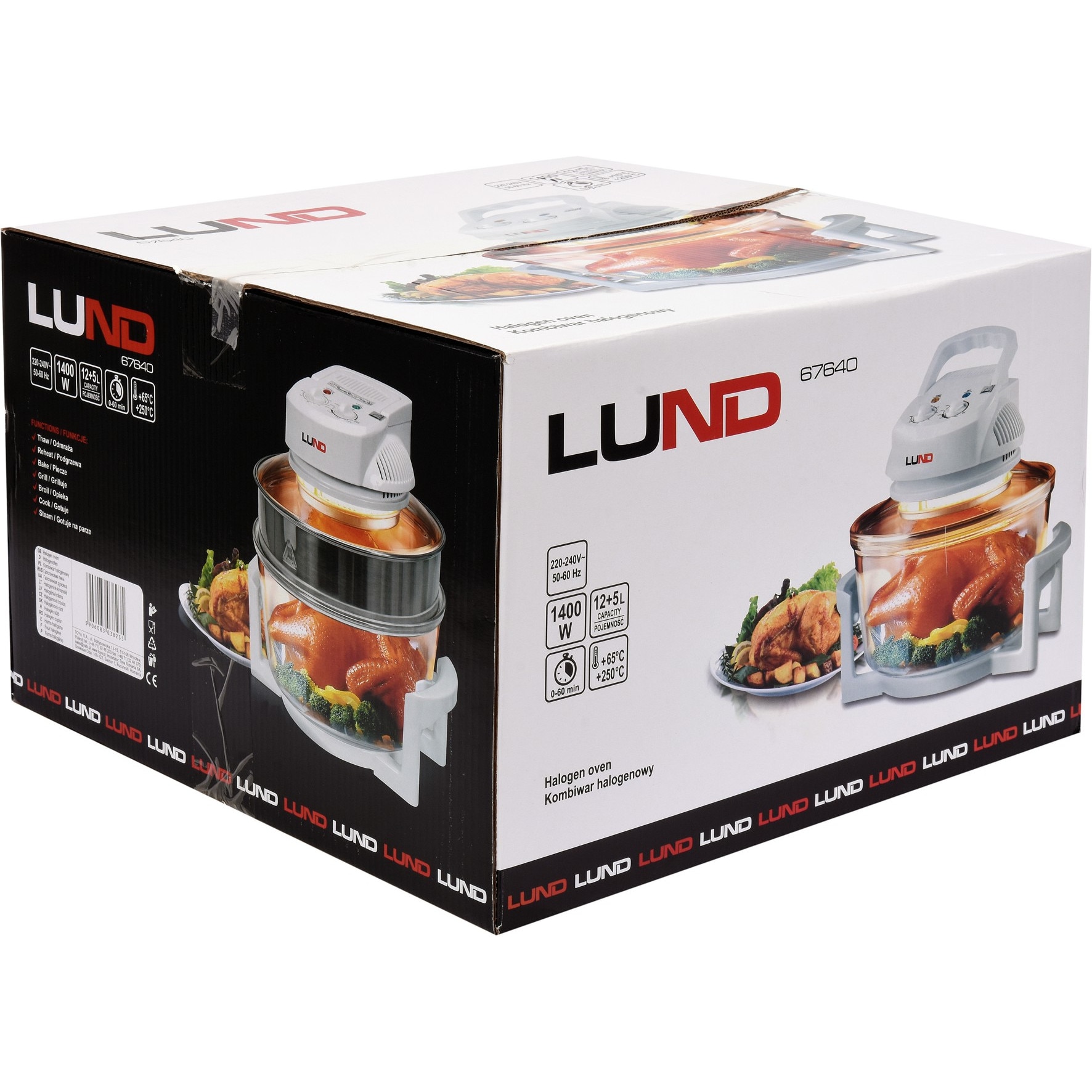 Cuptor multifunctional, Lund, 240V, 1400W, Alb, Argntiu - eMAG.ro