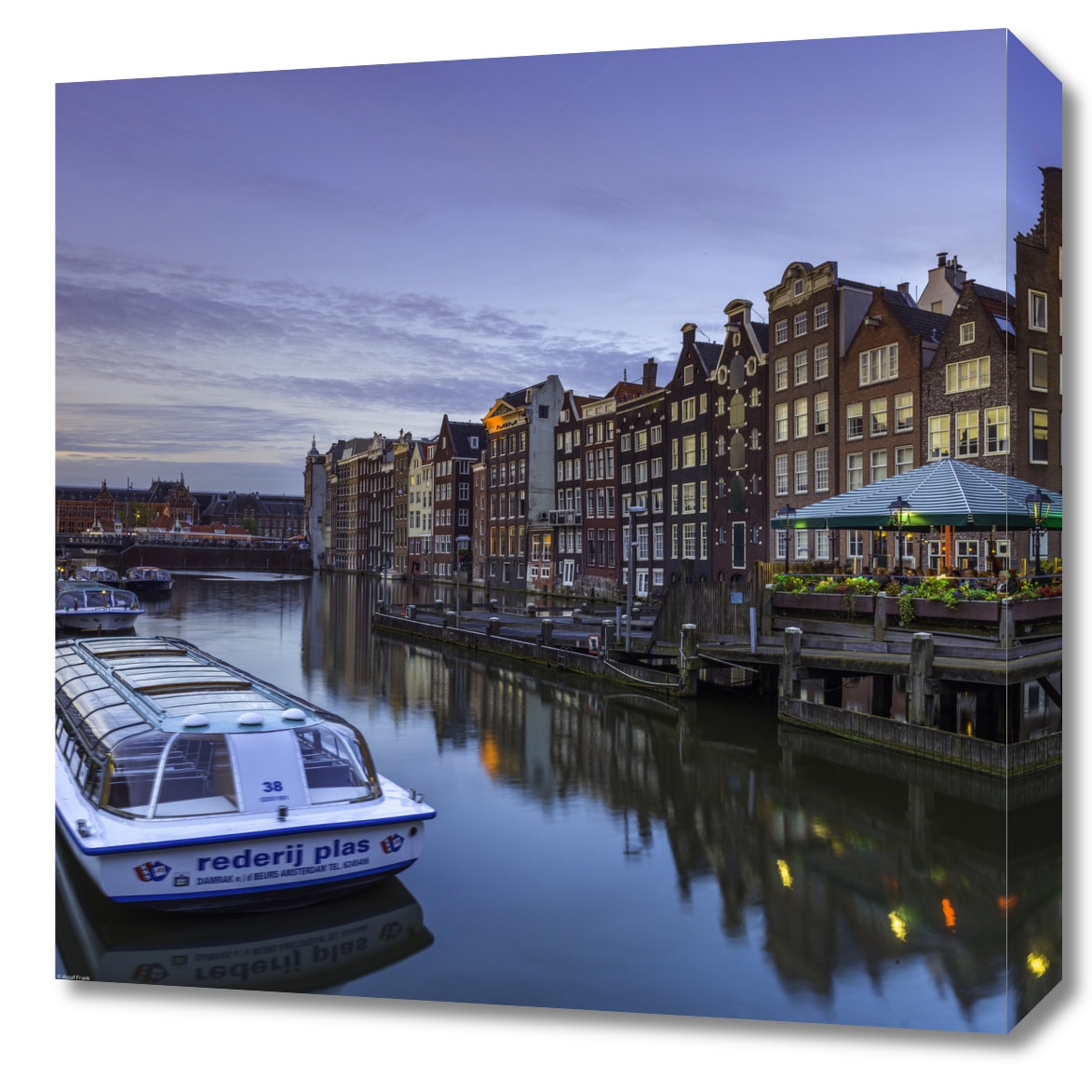 Pictura pe panza, Zakito Posters 50x50cm Amsterdam canal cu barci ...