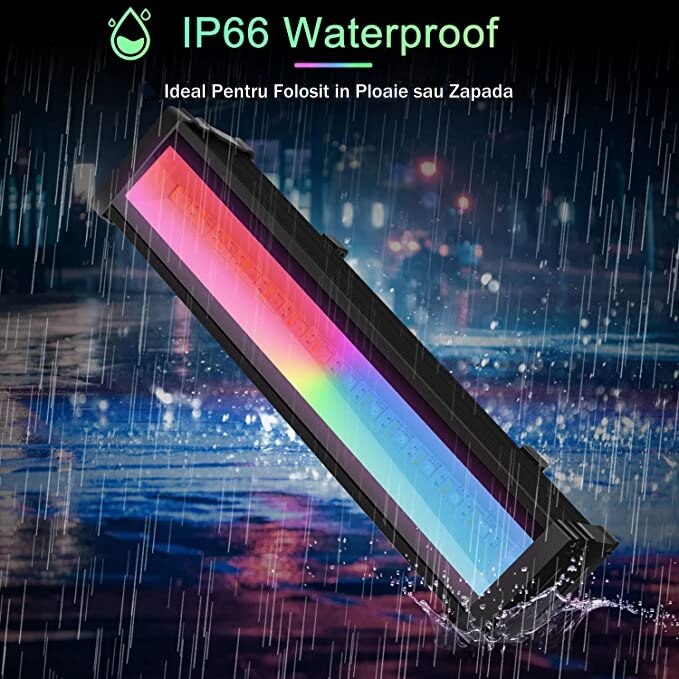 Proiector LED RGBCW Inteligent, Aplicatie, Interior/Exterior, Rezistent ...
