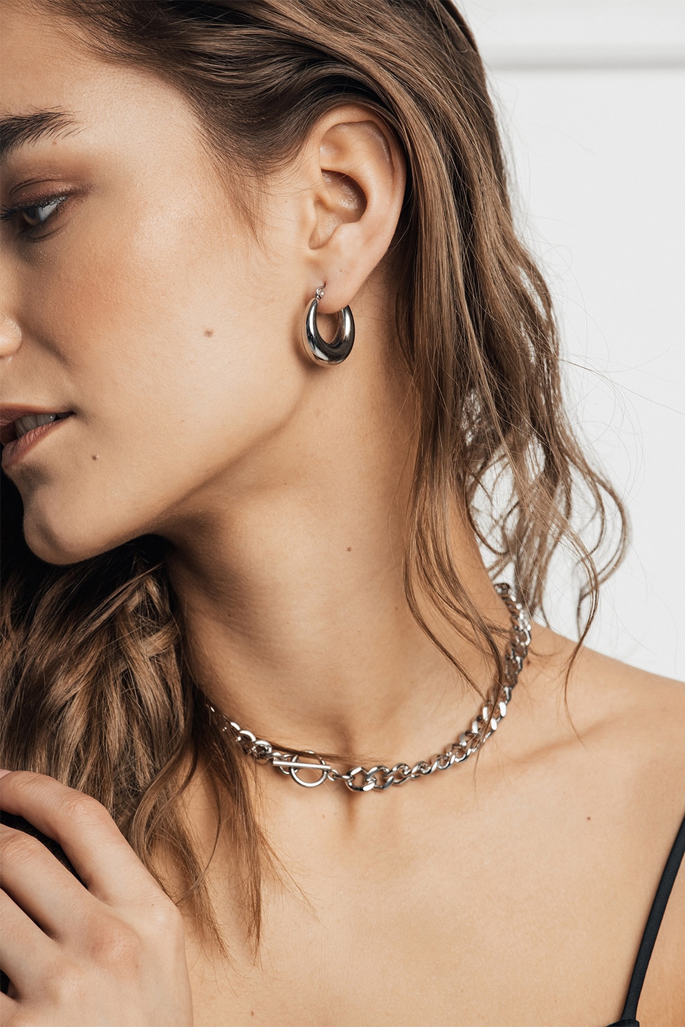 Isabella Ford, Обеци тип халка от неръждаема стоаман, Сребрист - eMAG.bg