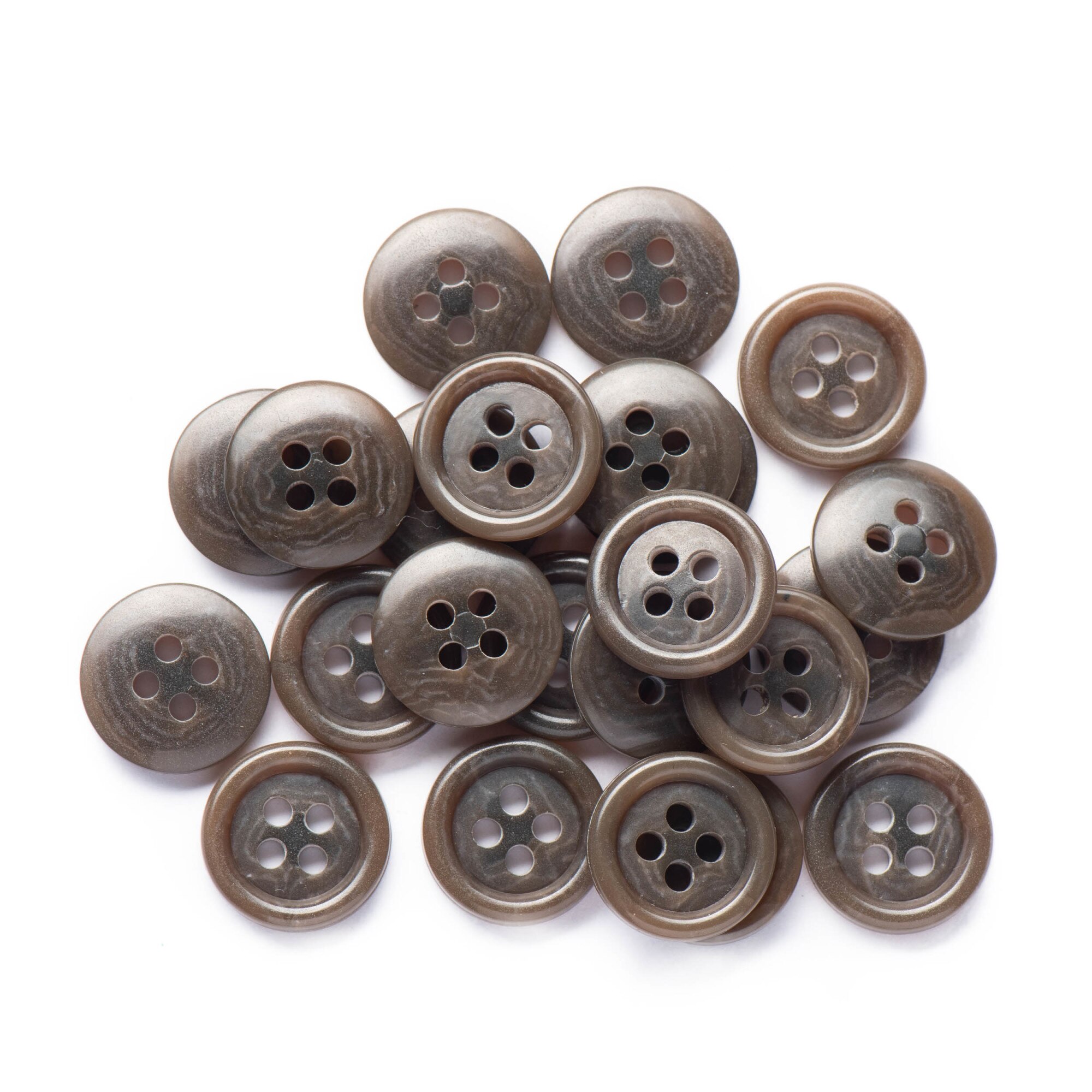 Комплект от 10 полиестерни копчета с матово покритие имитация на корозо ...