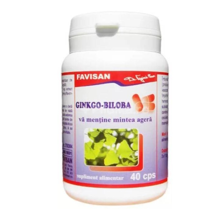 Supliment Alimentar FAVISAN Ginkgo Biloba 40 Capsule - eMAG.ro