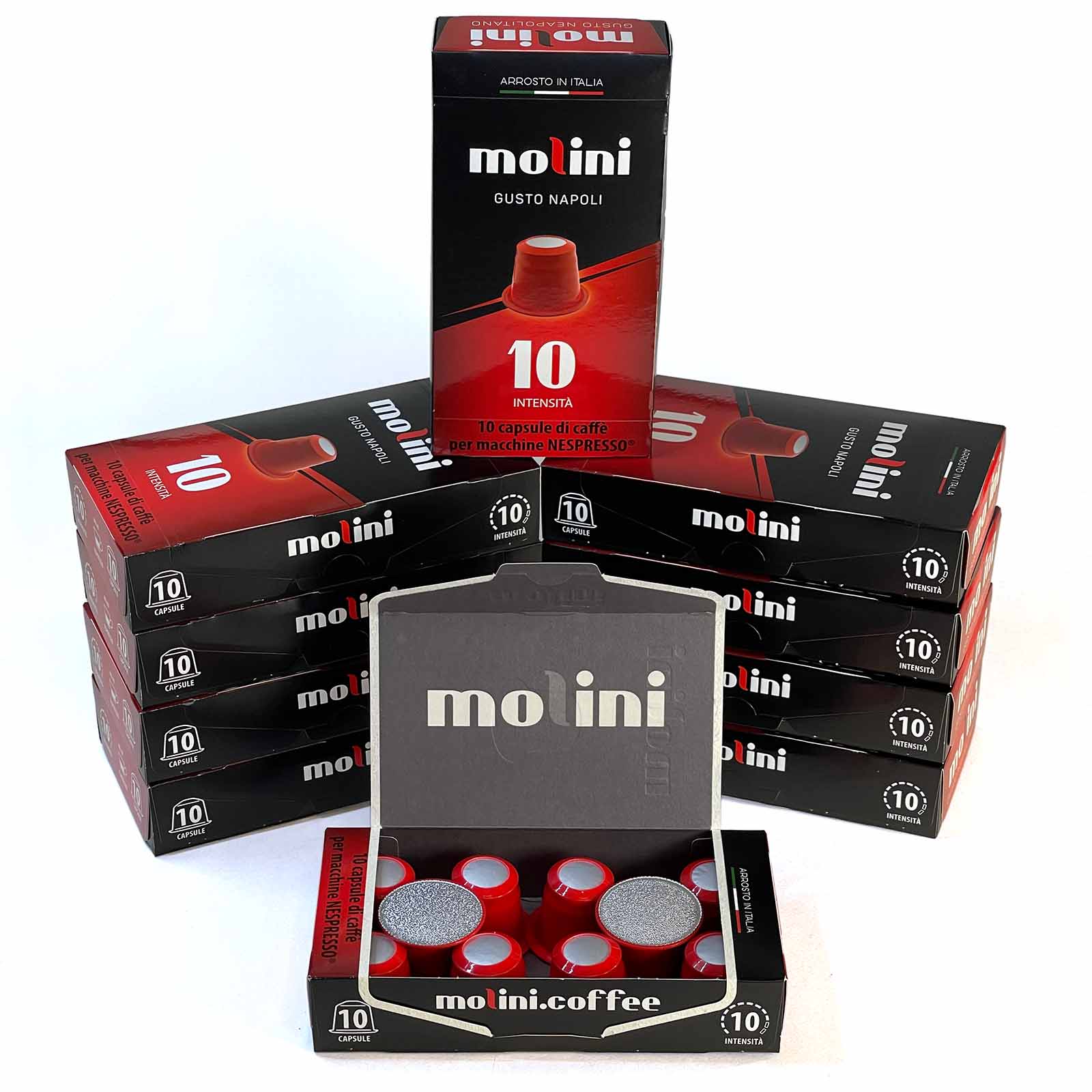 Кафе капсули MOLINI Napoli, съвместими с Nespresso, 100 броя - eMAG.bg