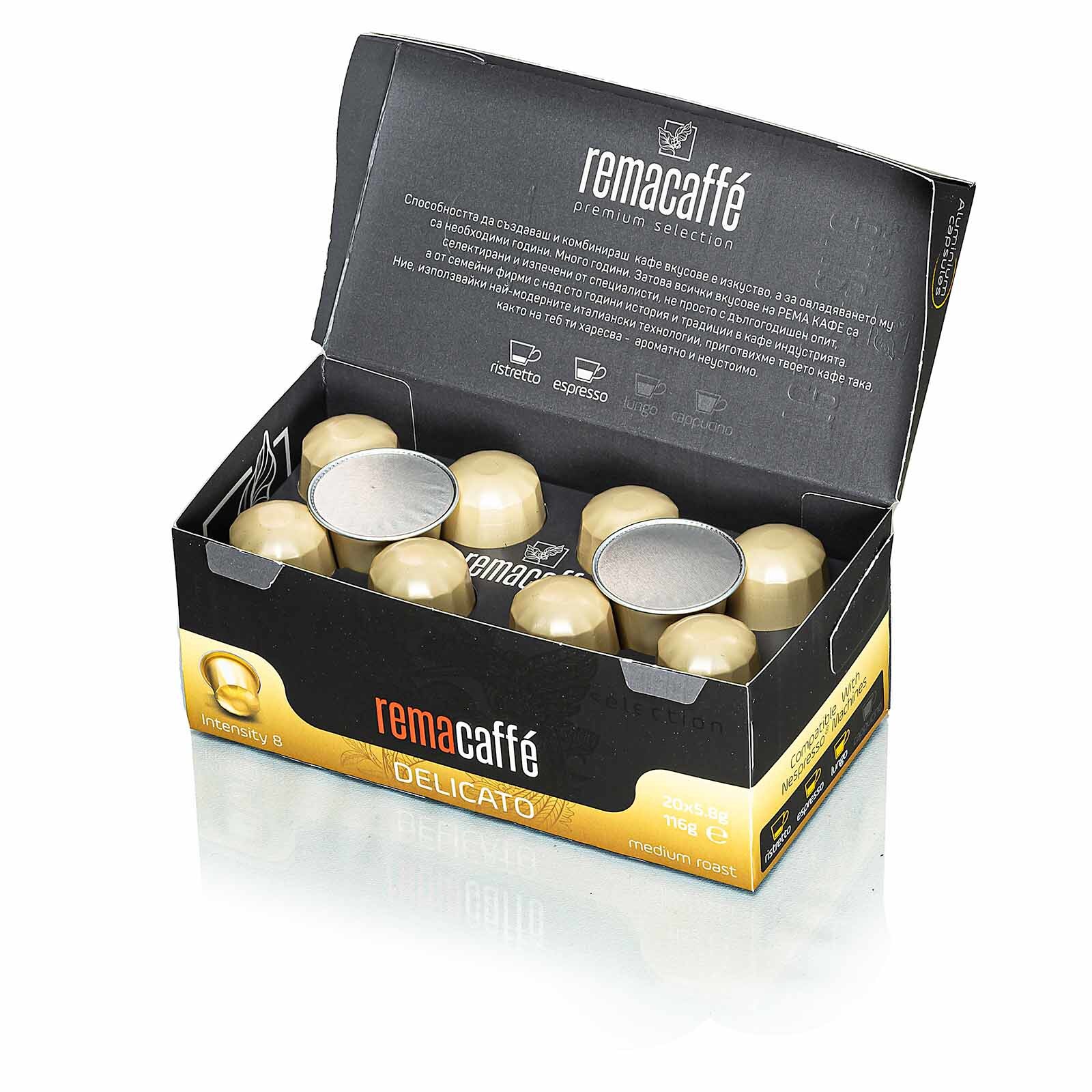 Capsule de cafea REMACAFFE Delicato, Compatibile cu Nespresso, 20 buc ...