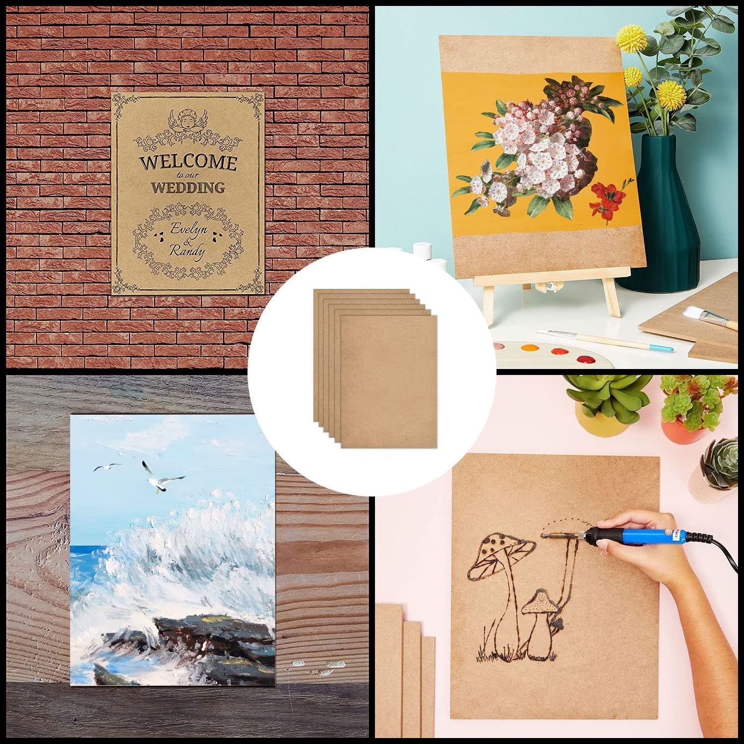 Set 3 placi MDF natur, 3mm, A4 - eMAG.ro