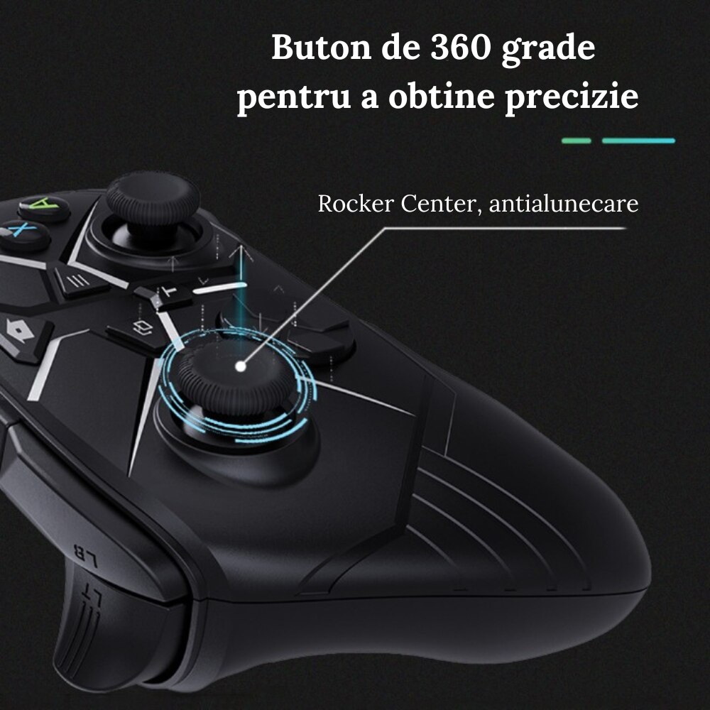Controller wirelles, 2.4G Gamepad Joystick cu vibratii duale, Doua ...