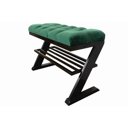 Pantofar tip bancuta tapitata, 70x32x46 cm, cadru metalic Z negru ...