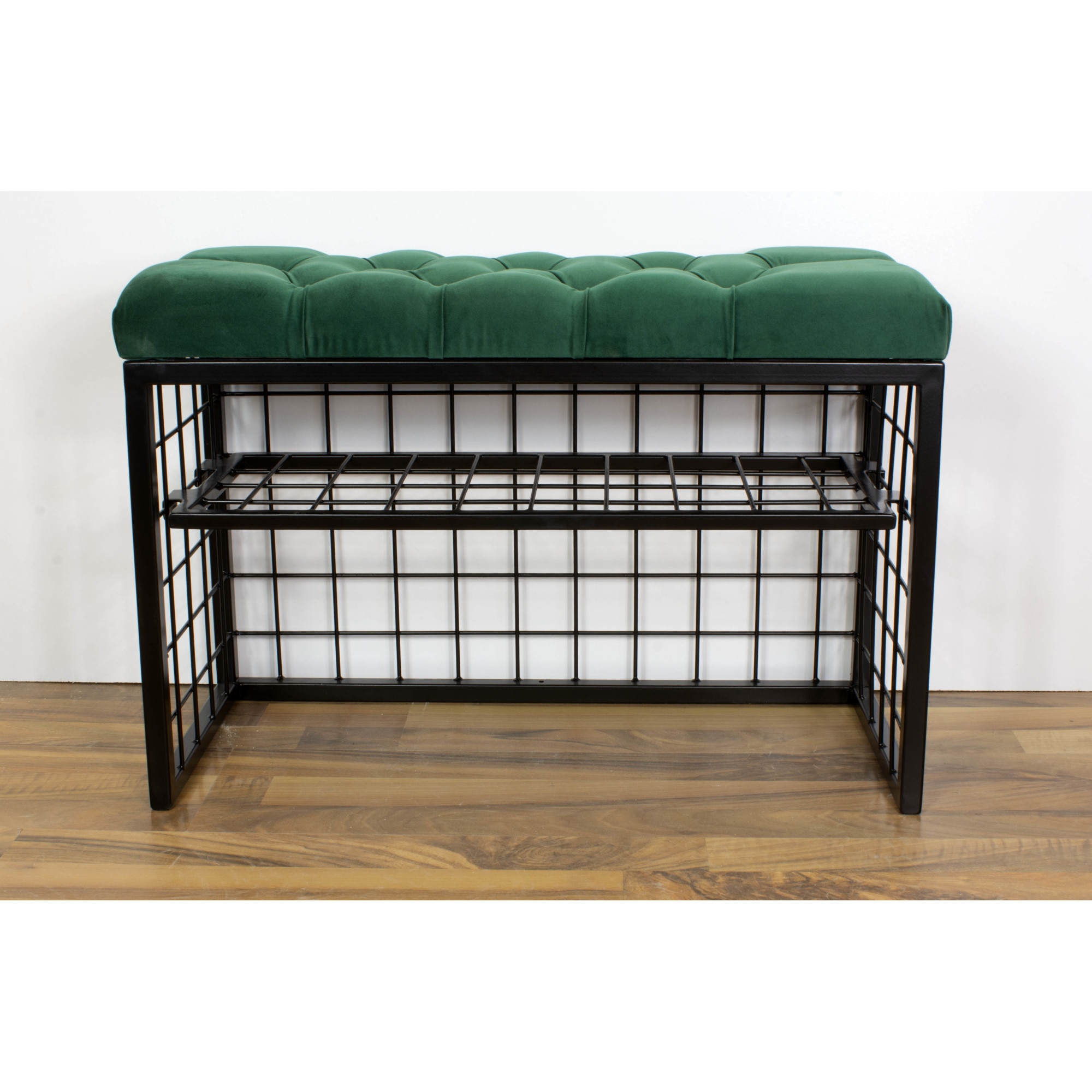 Pantofar tip bancuta tapitata, 70x32x46 cm, cadru metalic stil ...