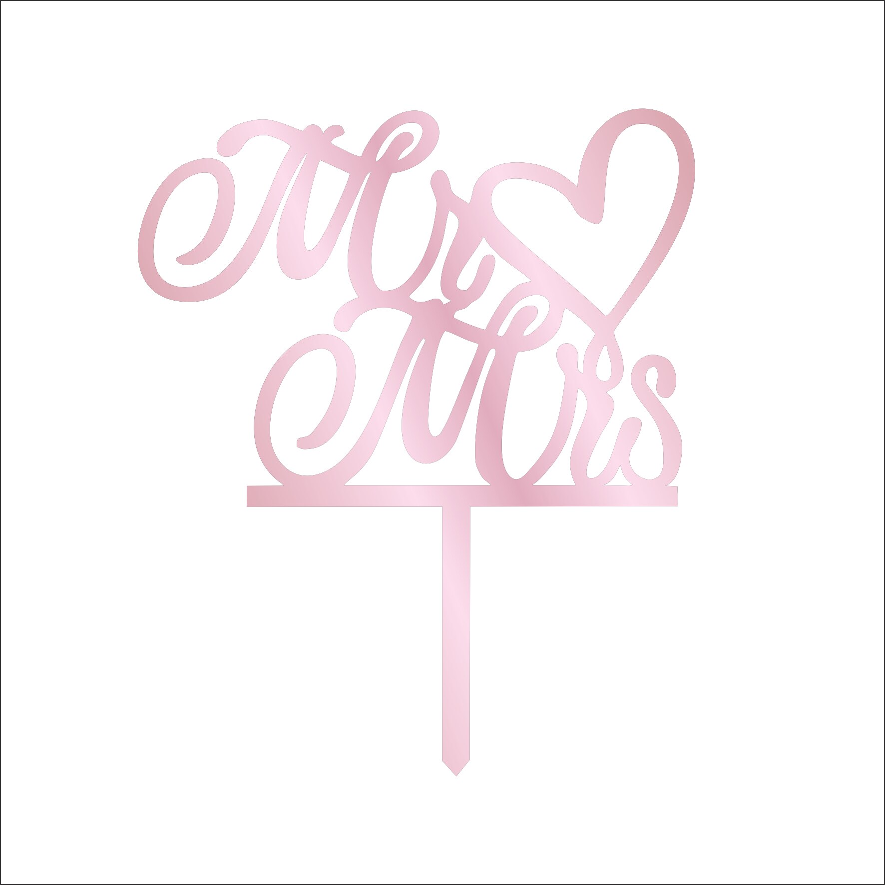 Topper tort Mr Mrs, Inedit Print, TC79, Oglinda Rose, 16 cm - eMAG.ro