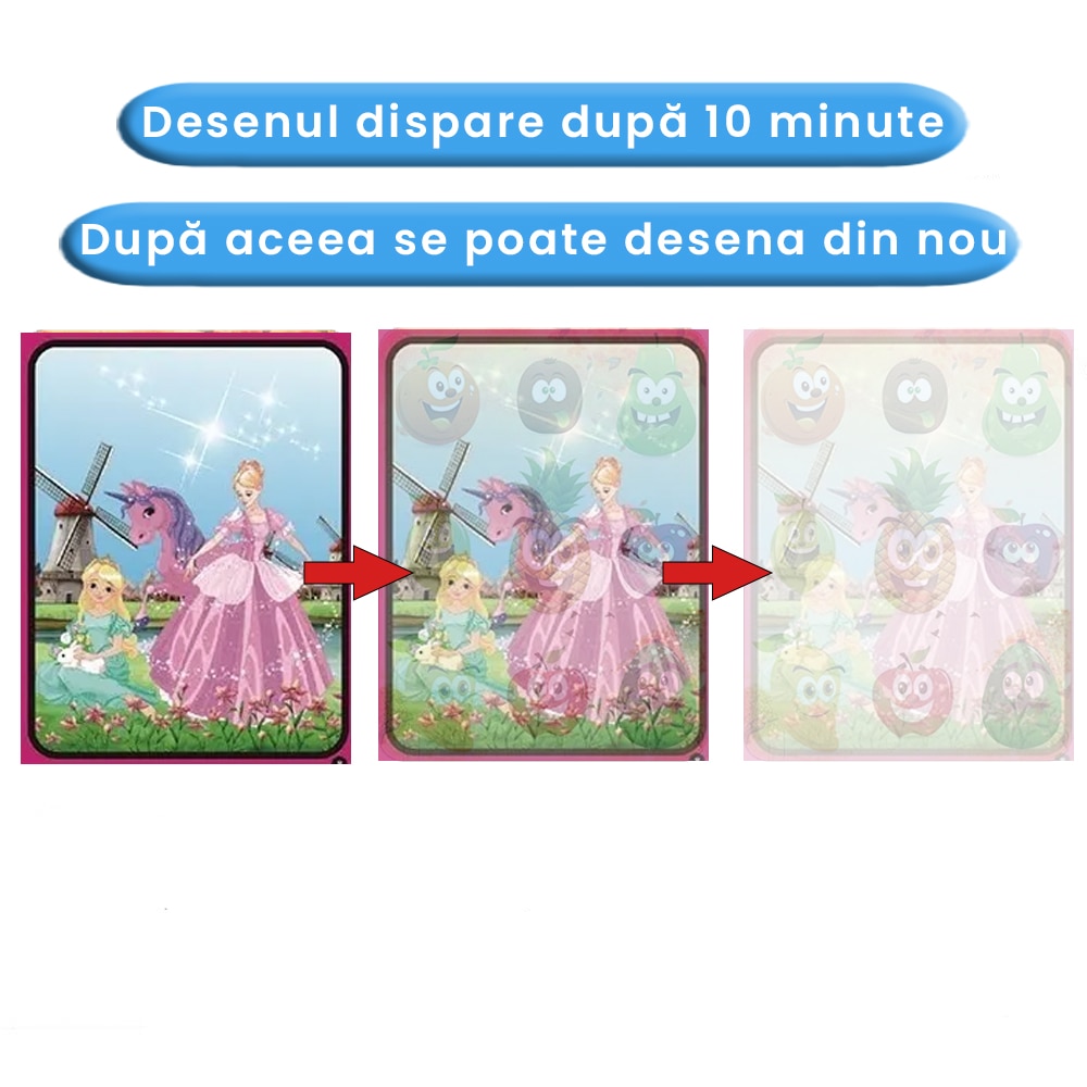 Carte de colorat cu apa Magic Book, Reutilizabila, plina de culori ...