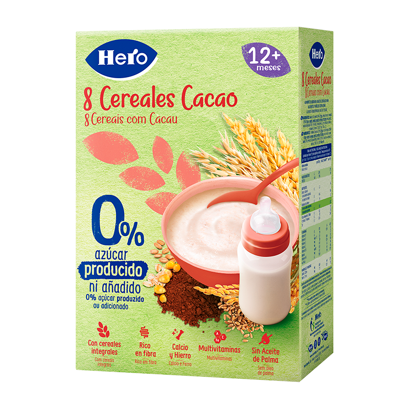 Cereale Hero Baby 8 Cereale Cu Cacao, 340g, de la 12 luni - eMAG.ro