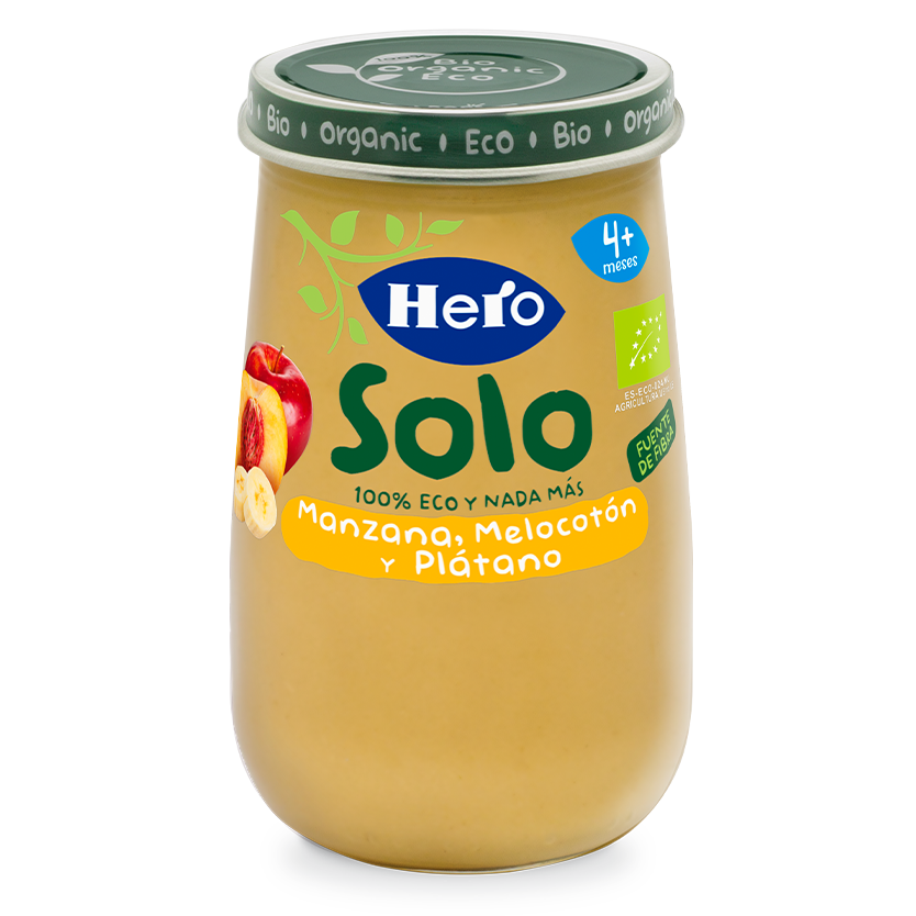 Piure Hero Solo Ecologic (Bio) Mar, Piersica, Banana 190g, de la 4 luni ...