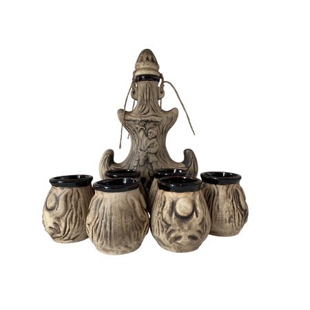 Set pentru tuica, 1 sticla si 6 pahare, ceramica, 0.8L/100 mlx6 - eMAG.ro