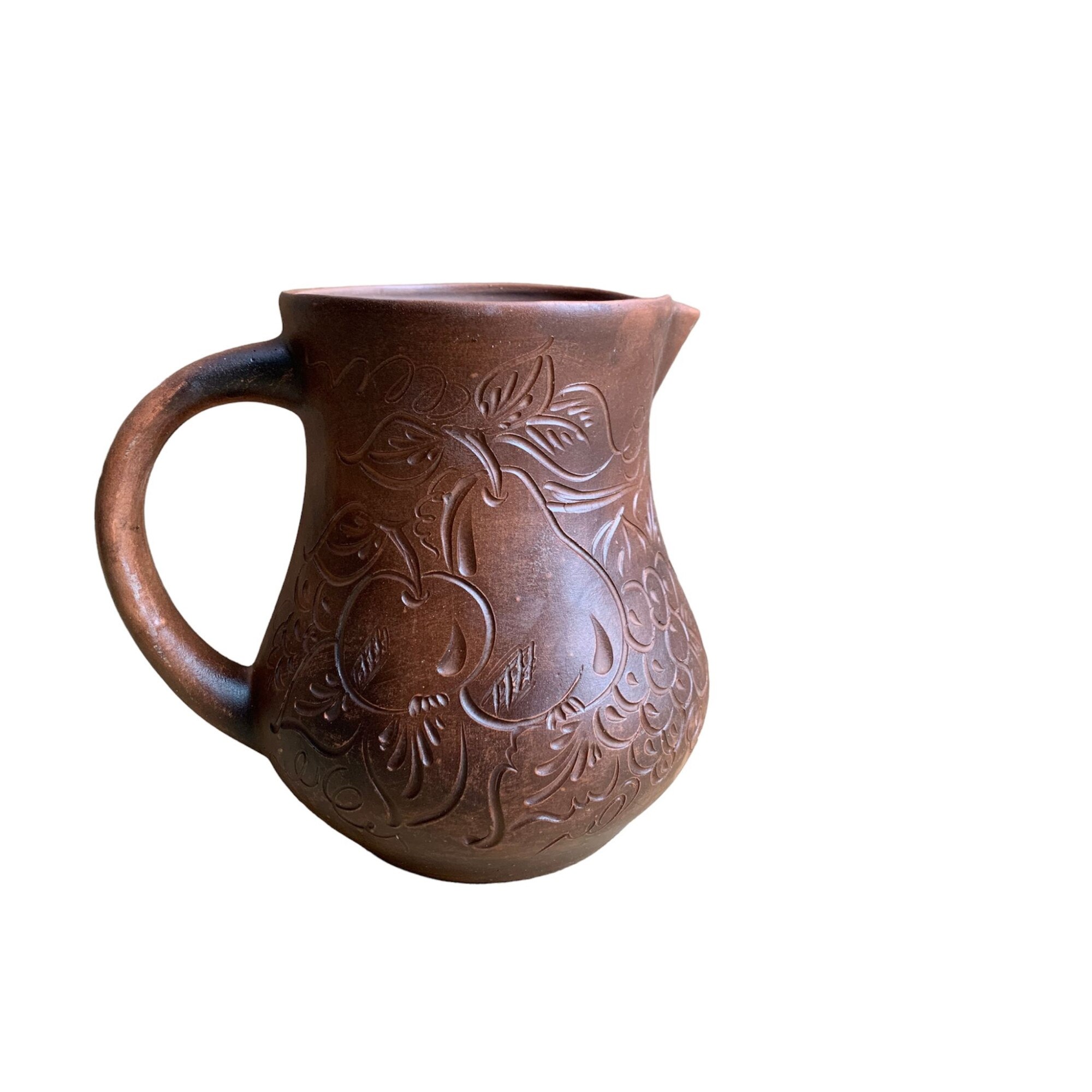 Set pentru vin, Diveli, 1 Ulcior si 4 pahare, lut rosu, 3L/300 mlx4 ...