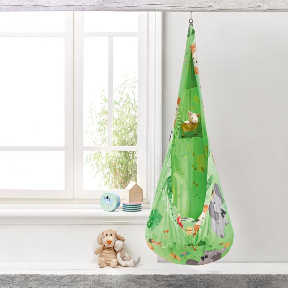 Hamac, CSD, tip Cocon cu motiv Safari, verde - eMAG.ro