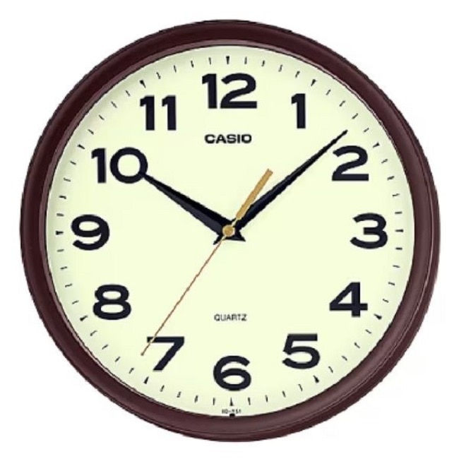 Ceas de perete IQ-151, carcasa maro, cadran crem, cifre vizibile - eMAG.ro