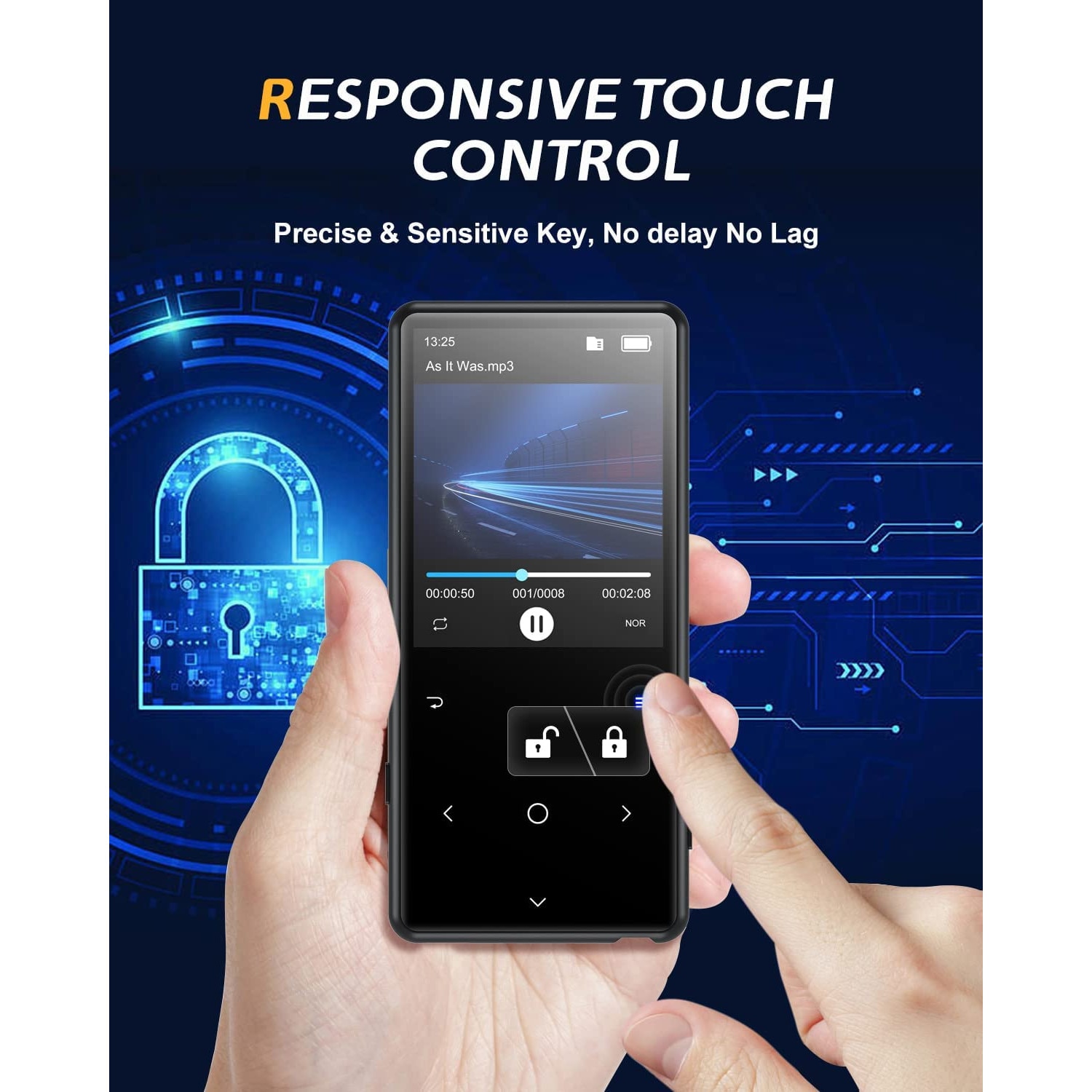 MP3 Player 32GB, cu Bluetooth 5.0, Ecran 2.4 inch, sunet HiFi, butoane ...