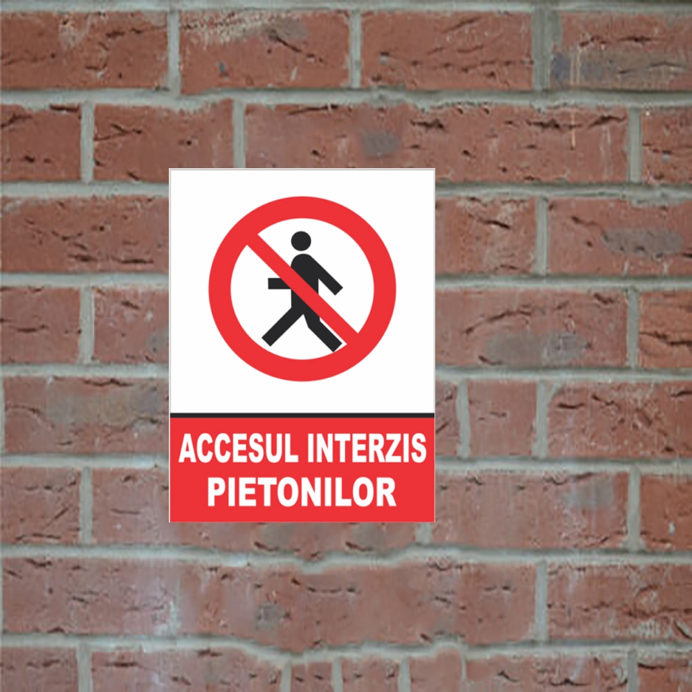 Sticker decorativ, indicator accesul interzis pietonilor, autocolant ...