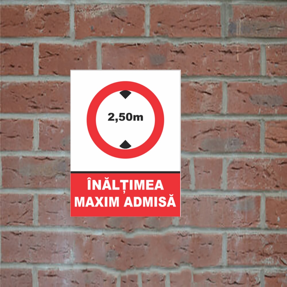 Sticker decorativ, indicator inaltime maxima admisa 2.5 m, autocolant ...
