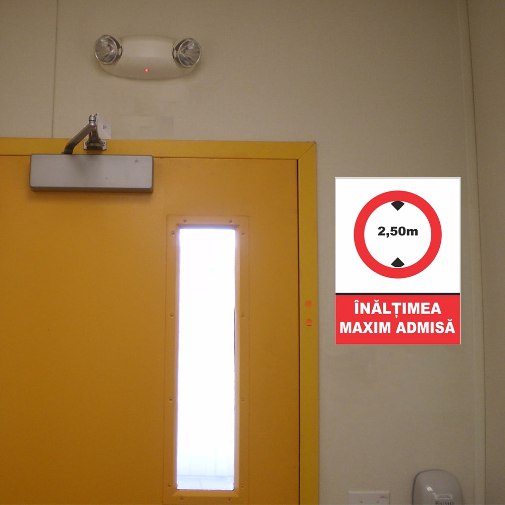 Sticker decorativ, indicator inaltime maxima admisa 2.5 m, autocolant ...
