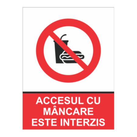 Sticker decorativ, indicator accesul cu mancare este interzis ...