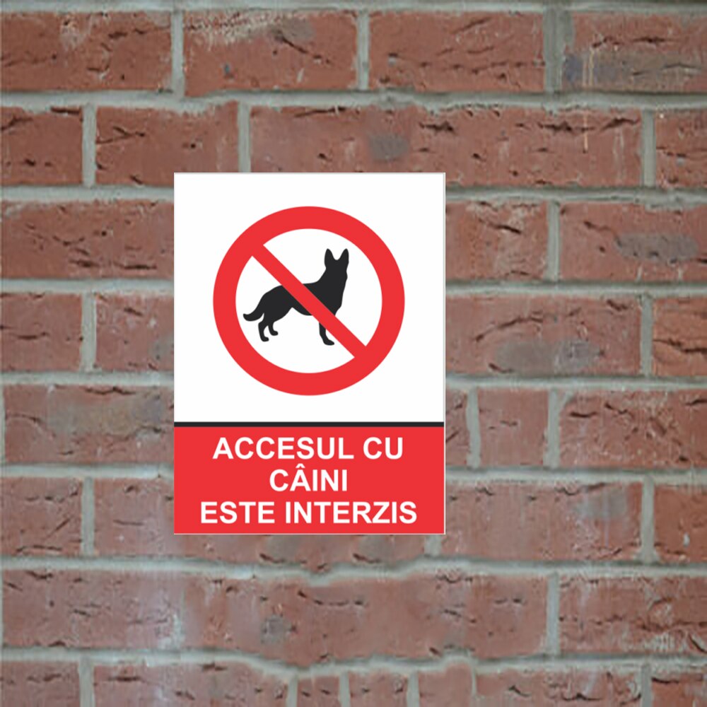 Sticker decorativ, indicator acces cu caini este interzis, autocolant ...