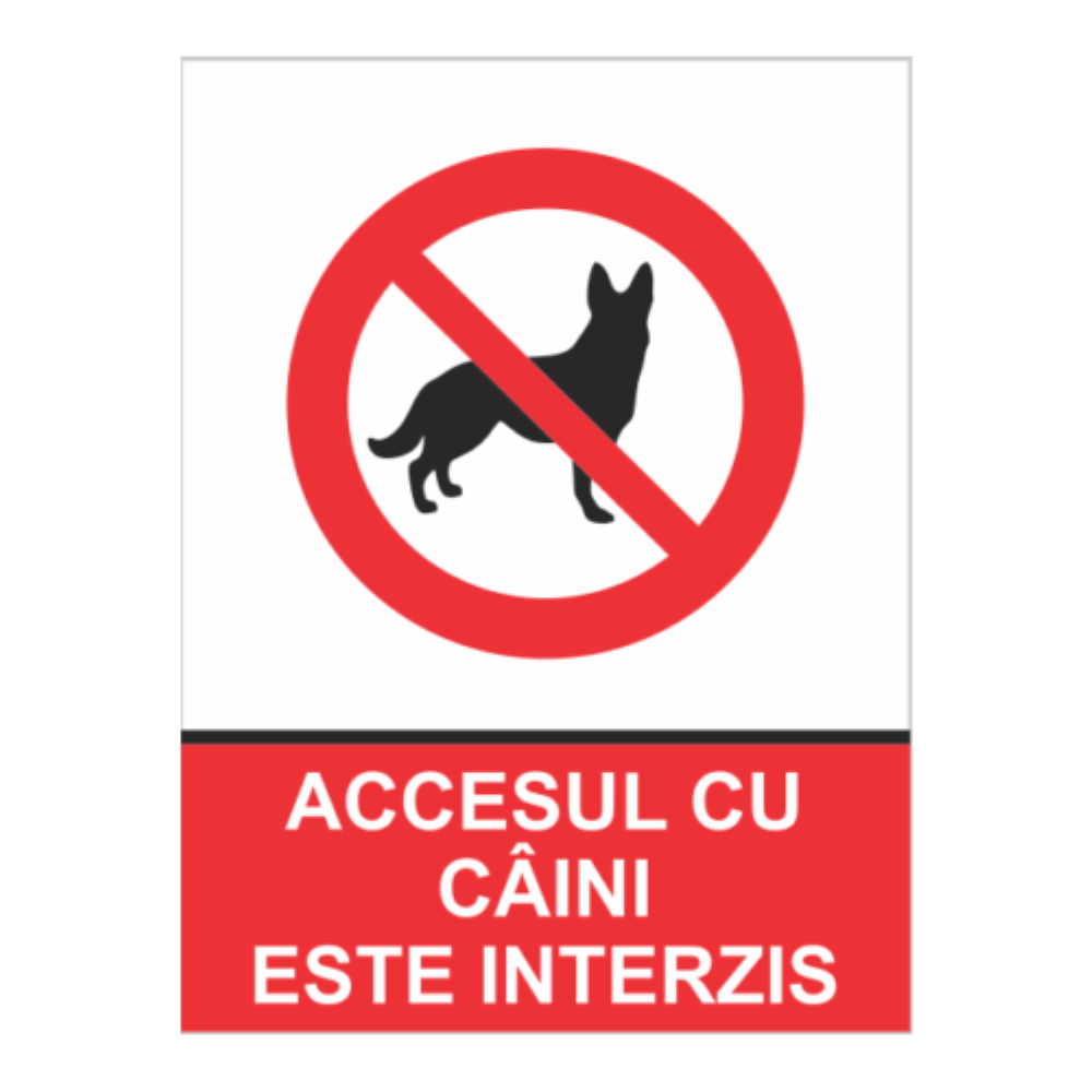 Sticker decorativ, indicator acces cu caini este interzis, autocolant ...