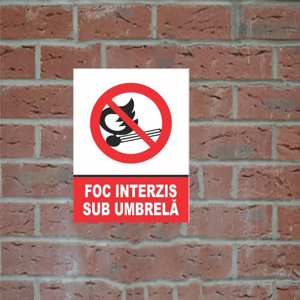 Sticker decorativ, indicator foc interzis sub umbrela, autocolant ...