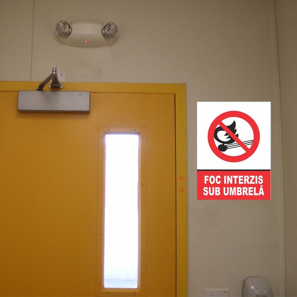 Sticker decorativ, indicator foc interzis sub umbrela, autocolant ...