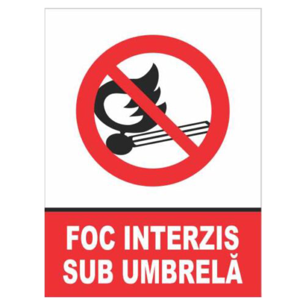 Sticker decorativ, indicator foc interzis sub umbrela, autocolant ...
