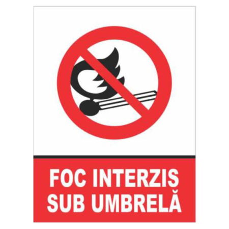 Sticker decorativ, indicator foc interzis sub umbrela, autocolant ...
