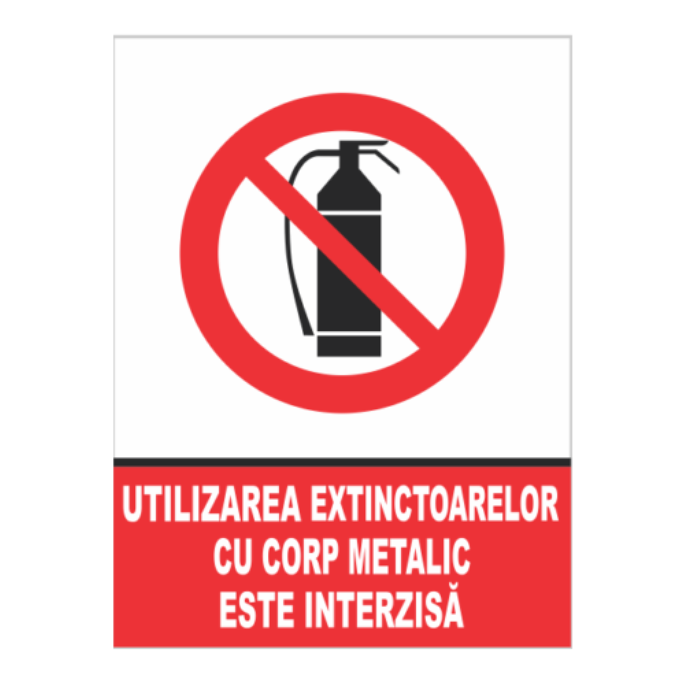 Sticker decorativ, indicator utilizarea extinctoarelor cu corp metalic ...