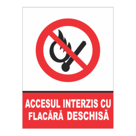 Sticker decorativ, indicator accesul interzis cu flacara deschisa ...