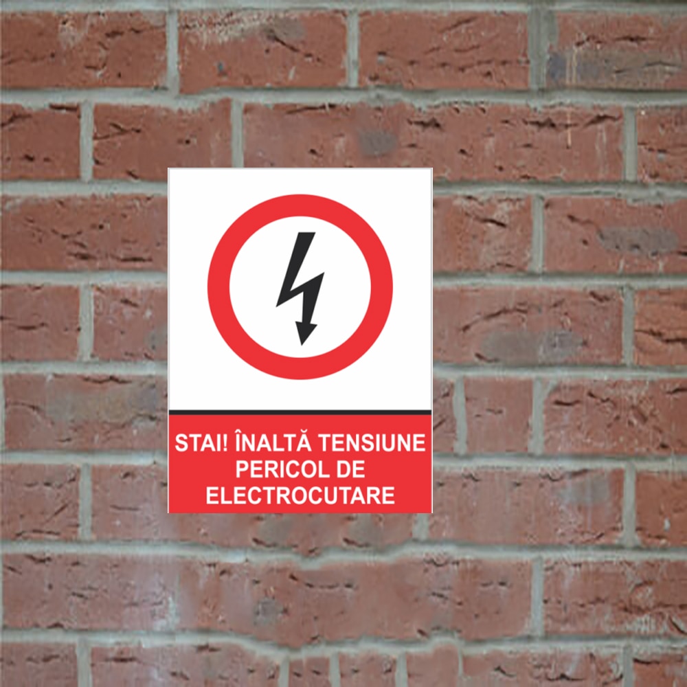 Sticker decorativ, indicator inalta tensiune pericol de electrocutare ...