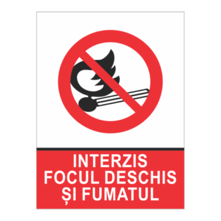 Sticker decorativ, indicator interzis focul deschis si fumatul ...