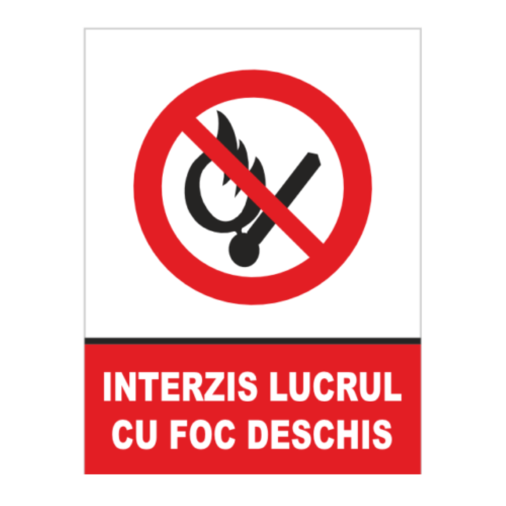 Sticker decorativ, indicator interzis lucru cu foc deschis, autocolant ...