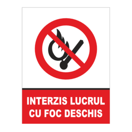Sticker decorativ, indicator interzis lucru cu foc deschis, autocolant ...