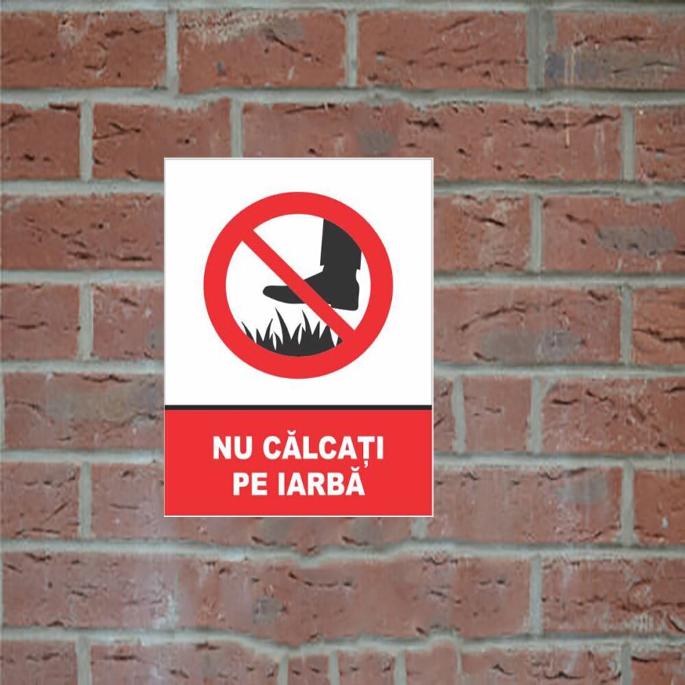 Sticker decorativ, indicator nu calcati pe iarba, autocolant, 210x297mm ...