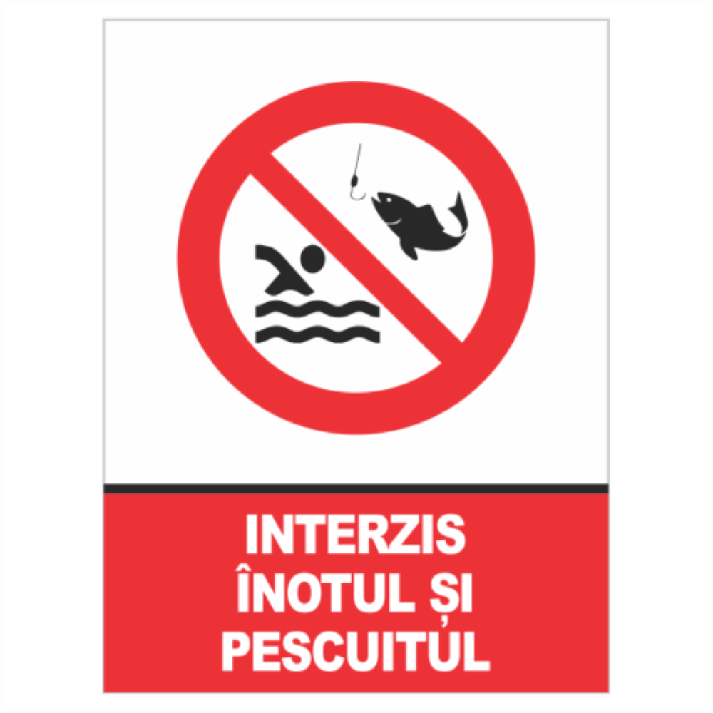 Sticker decorativ, indicator interzis inotul si pescuitul, autocolant ...
