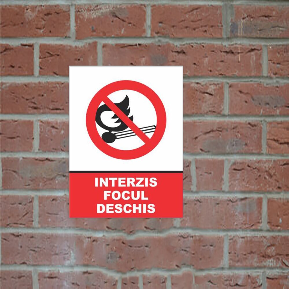 Sticker decorativ, indicator interzis focul deschis, autocolant ...