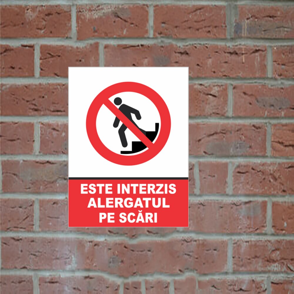 Sticker decorativ, indicator este interzis alergatul pe scari ...
